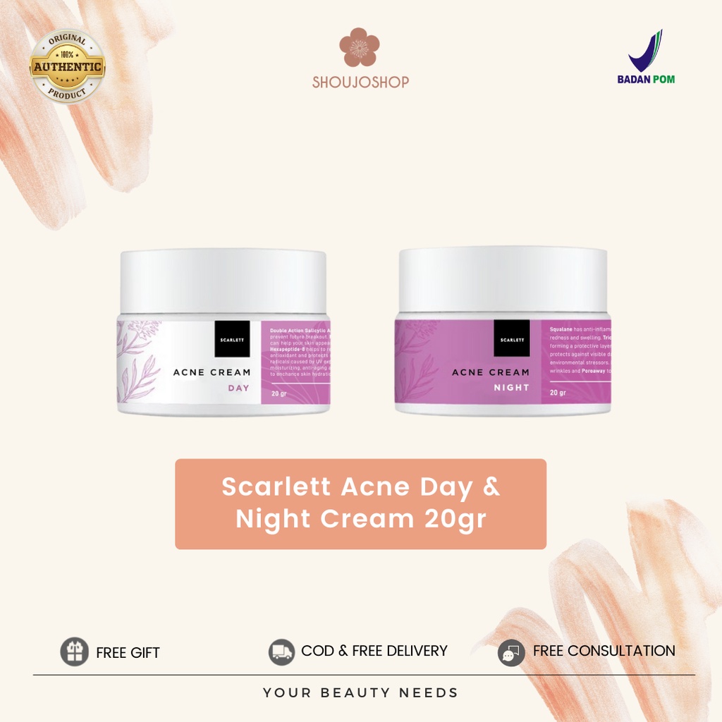 Jual Scarlett Acne Day Night Cream 20gr | Shopee Indonesia