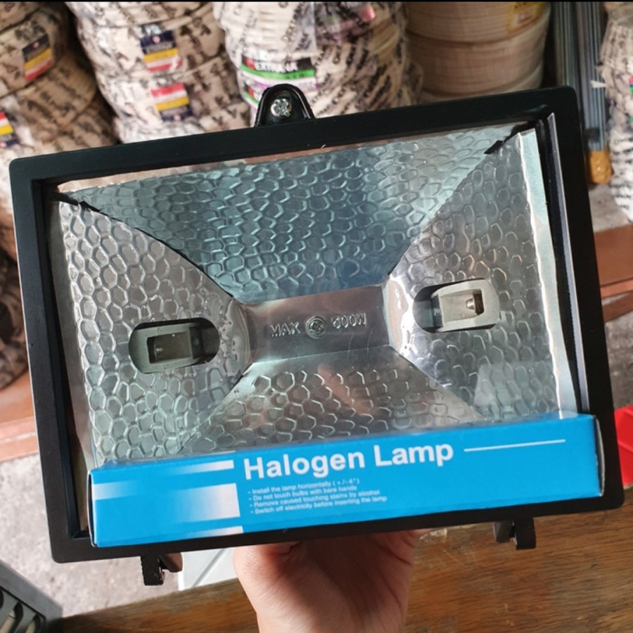 Jual Kap Lampu Sorot Halogen 500 watt Lampu tembak 500w Komplit Set ...