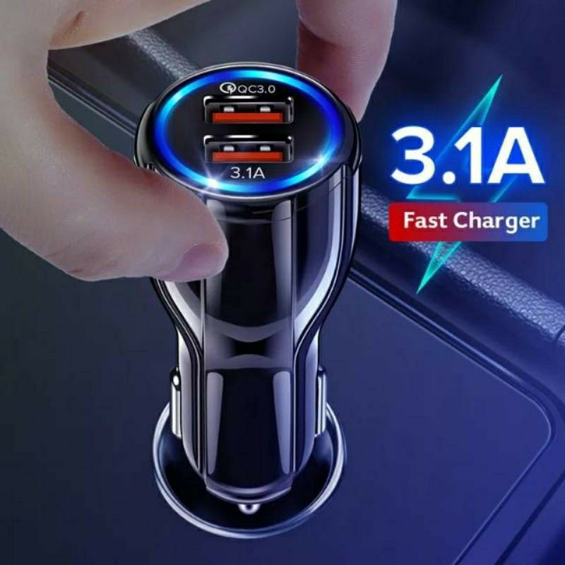 Jual DUAL 2 PORT USB CHARGER SMARTPHONE HANDPHONE MOBIL CAR MOTOR ...