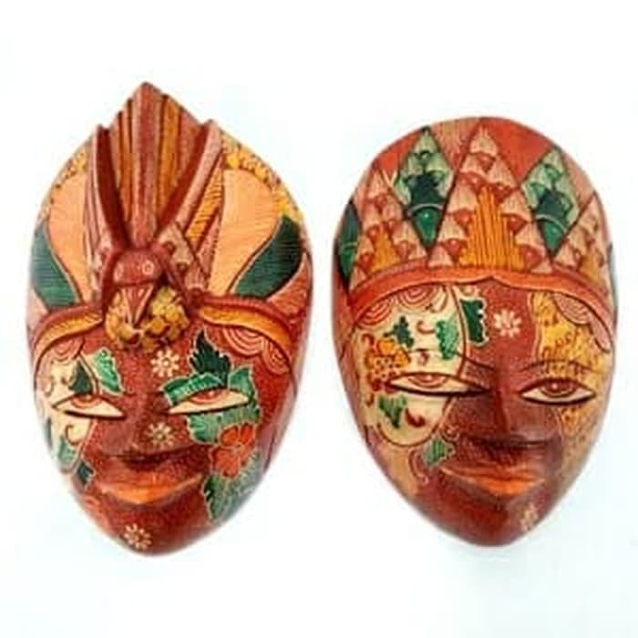 Jual Pajangan Topeng Kayu Wajah Rama Shinta Hiasan Rumah Antik Klasik ...