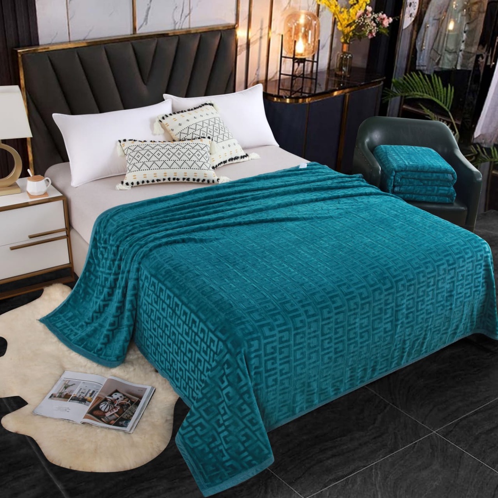 Jual SELIMUT BULU FLANEL 200*180CM MOTIF EMBOS LEMBUT TEBAL IMPORT ...