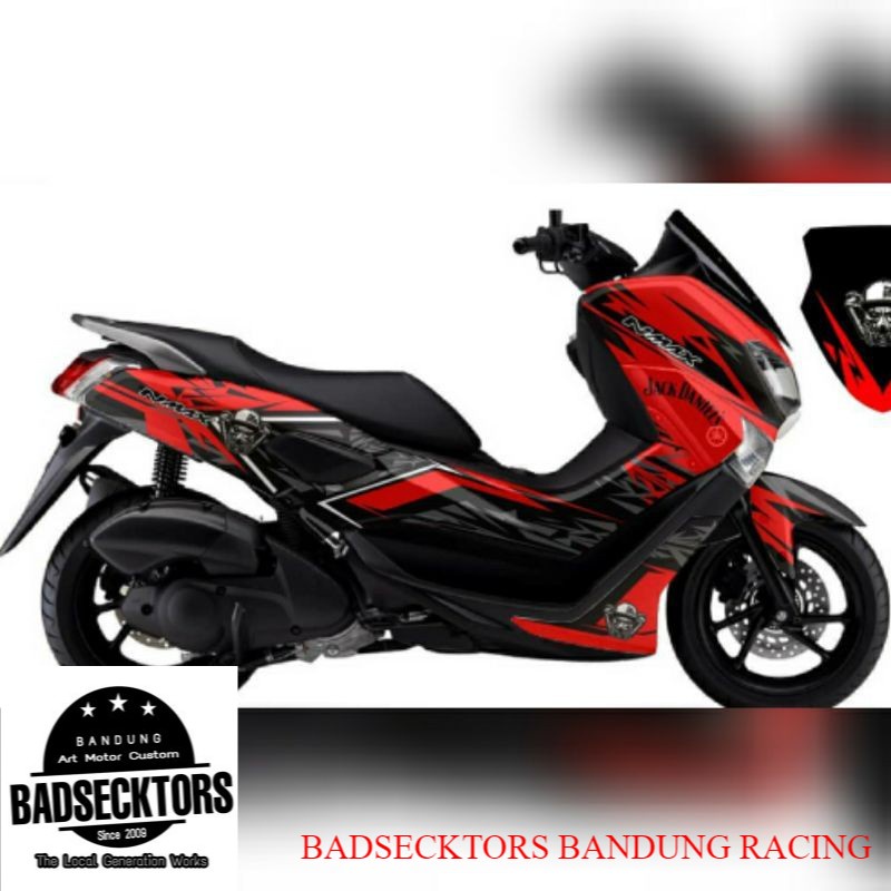 Jual Sticker Decal Yamaha NMAX Jack Full body merah hitam keren ...