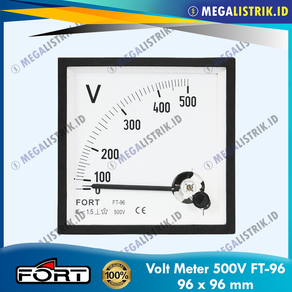 Jual FORT VOLT METER 500V FT-96V 96X96 / VOLTMETER PANEL 500 V 96 X 96 ...