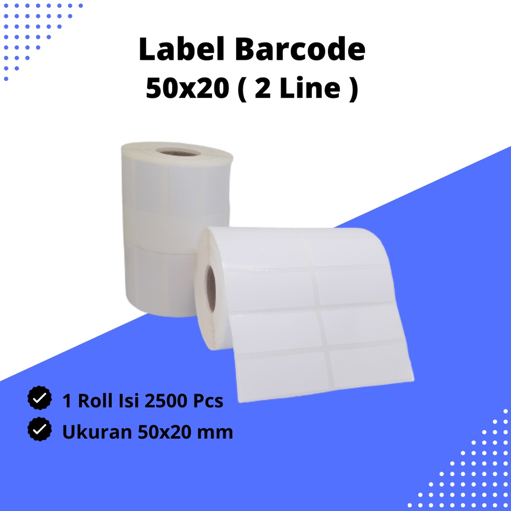 Jual LABEL BARCODE SEMICOATED 33x15 ( 2 LINE ) | Shopee Indonesia