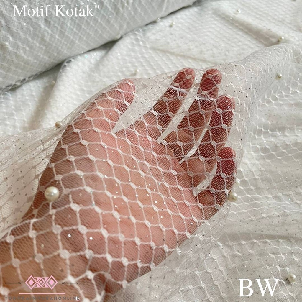 Jual Kain Soft Tulle Mutiara Pearl Bordir Glitter PANDORA PREMIUM SUPER ...