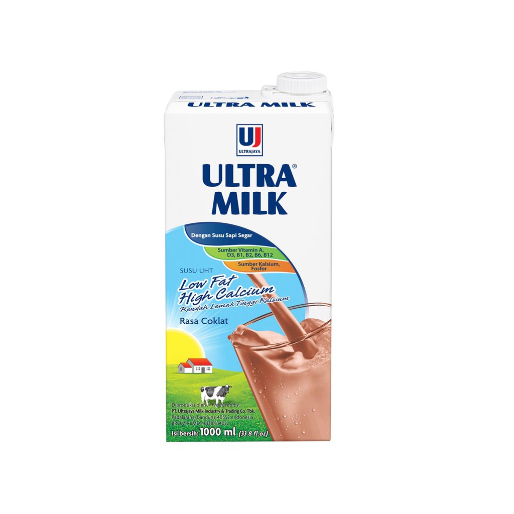 Jual Ultra Milk Susu Low Fat High Calcium Plain 1000ml per pcs | Shopee ...