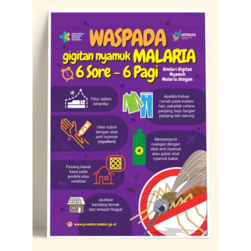 Jual Poster Kesehatan Waspada Gigitan Nyamuk Malaria | Shopee Indonesia