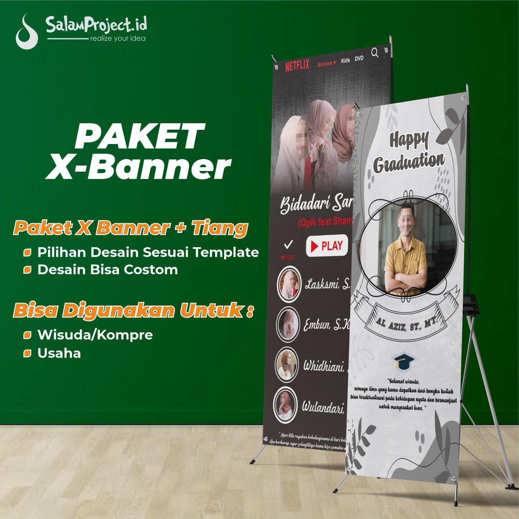 Jual Paket X banner Rangka Spanduk Wisuda, Sempro, wedding, promosi ...