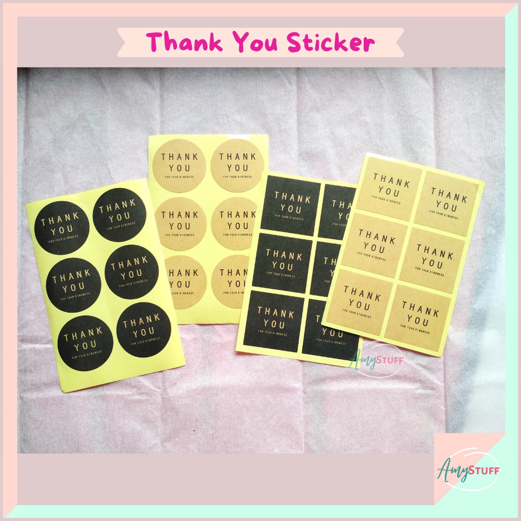 Jual Stiker Thank You 4 cm (1 lembar/6 pcs) - Sticker Thank You ...