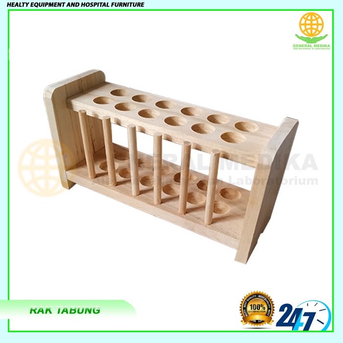 Jual Rak Tabung Reaksi Kayu 12 Lubang | Diameter 18mm | Test Tube Rack ...