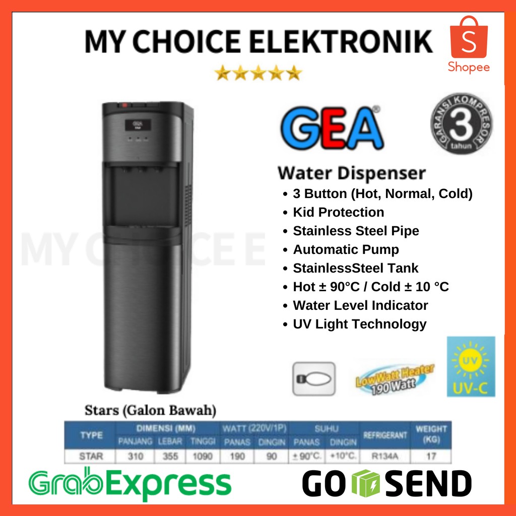 Jual Gea STAR Dispenser Galon Bawah | Shopee Indonesia