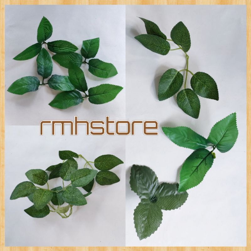 Jual Daun bunga artificial daun plastik perlengkapan dekorasi | Shopee ...
