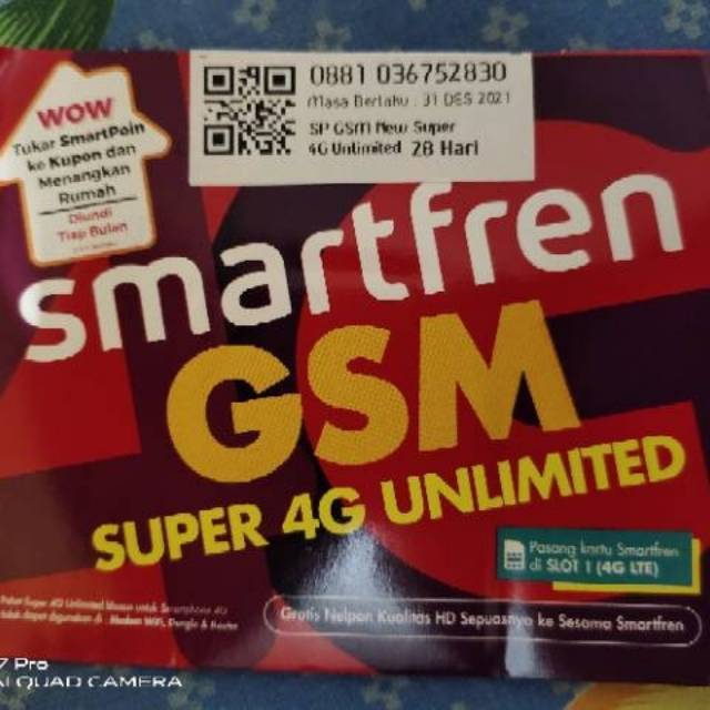 Jual (PROMO)KARTU PERDANA PAKETAN SMARTFREN GSM 4G UNLIMITED REAL 24 ...