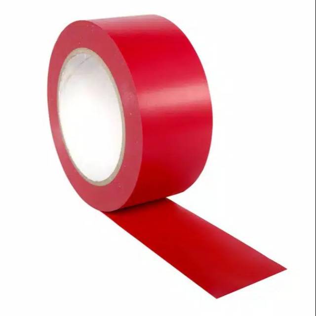 Jual Lakban lantai merah / floor marking red / vynil ukuran 2inc 48mm x 33 meter | Shopee Indonesia