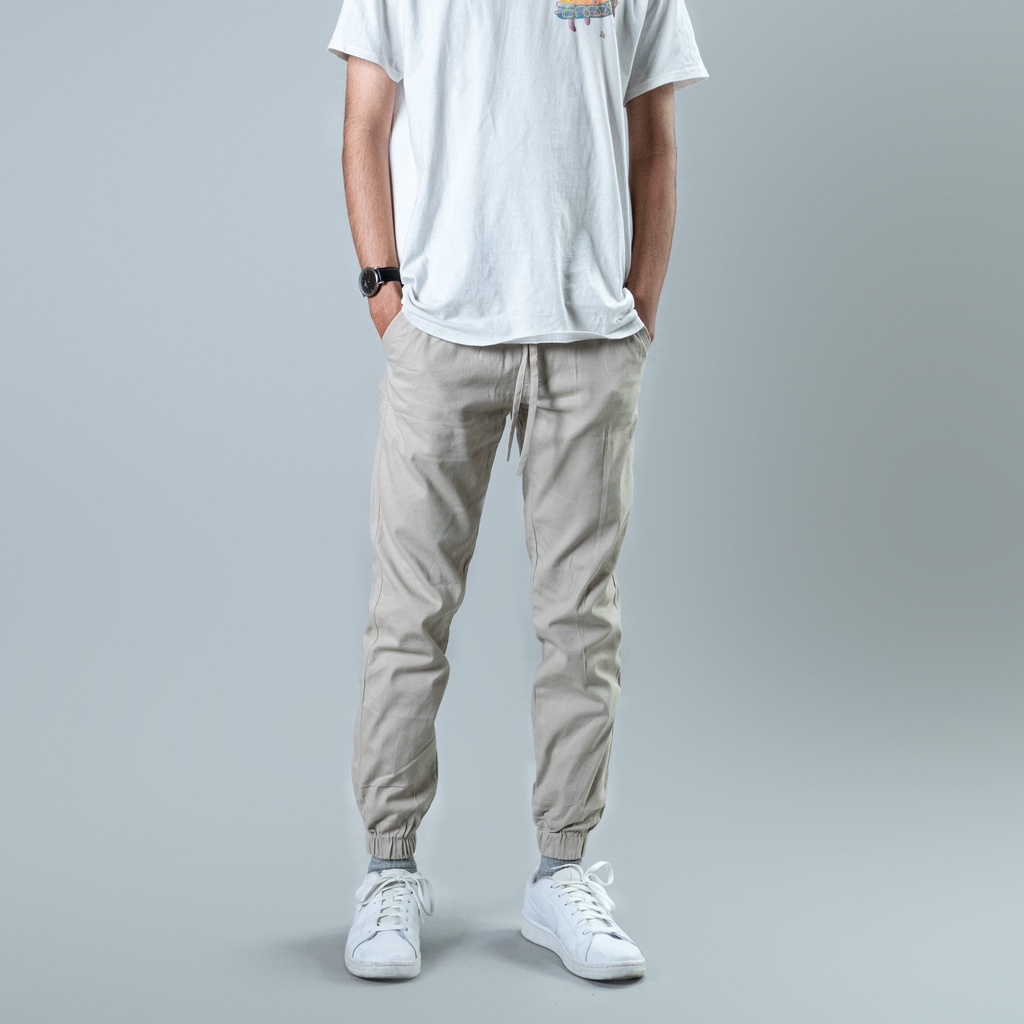 Jual Beige - Oscail Arcopodo Basic Jogger Casual | Shopee Indonesia