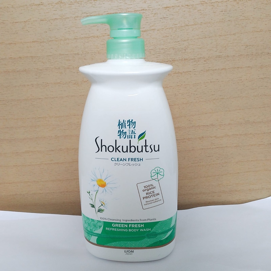 Jual SHOKUBUTSU Body Shower Foam Green Fresh Refreshing Body Wash 900g ...