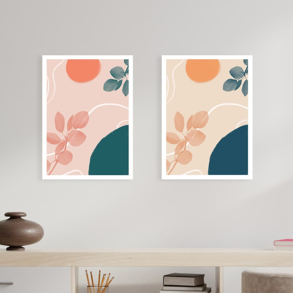 Jual Frame Minimalis Bunga Abstrak, hiasan dinding dekorasi dinding ...