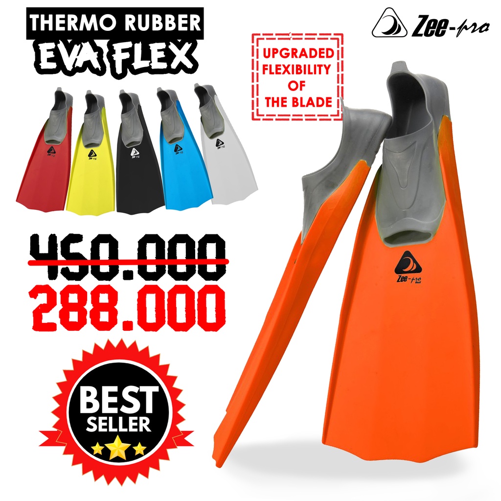 Jual Fin FF Snorkeling Zeepro Thermo Rubber Eva Flex Flexible Fins Full ...