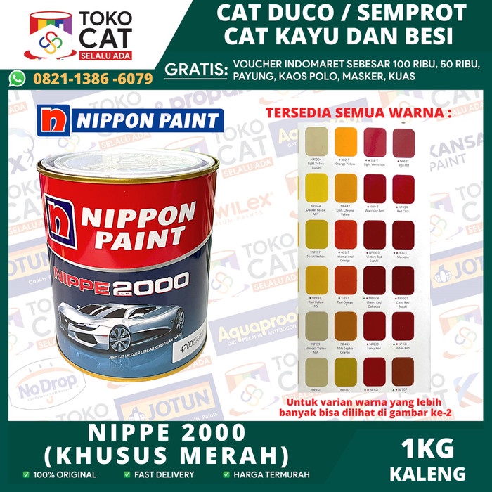 Jual CAT DUCO / CAT KAYU BESI NIPPE 2000 WARNA KHUSUS (WARNA MERAH) 1KG ...