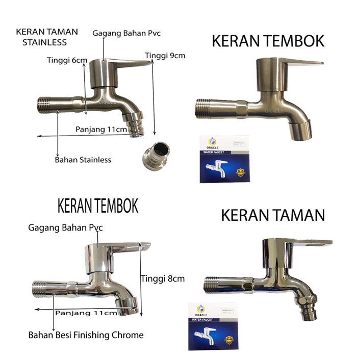 Jual ORACLE Keran Taman - Tembok Varian Bahan Stainless - Chrome Gagang ...