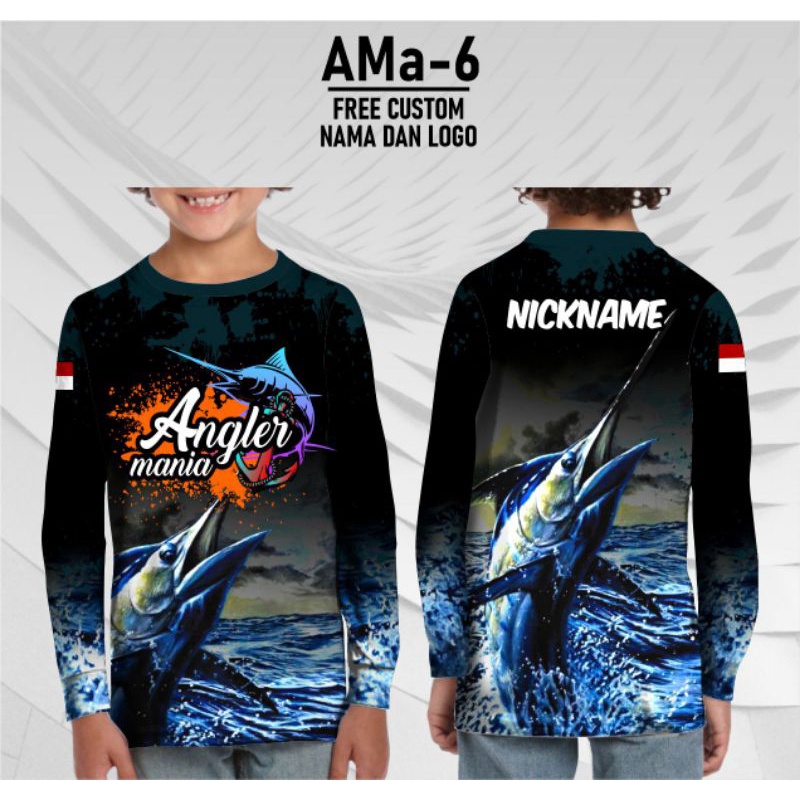 Jual baju Jersey mancing anak Jersey angler anak custom nama dan logo ...