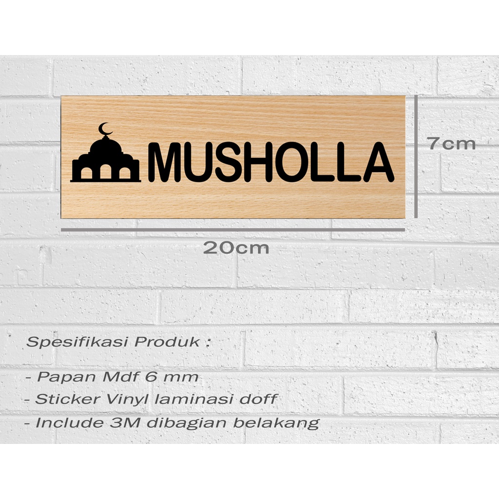Jual Mushola Sign / Hiasan dinding Penanda Mushola / penunjuk tempat ...