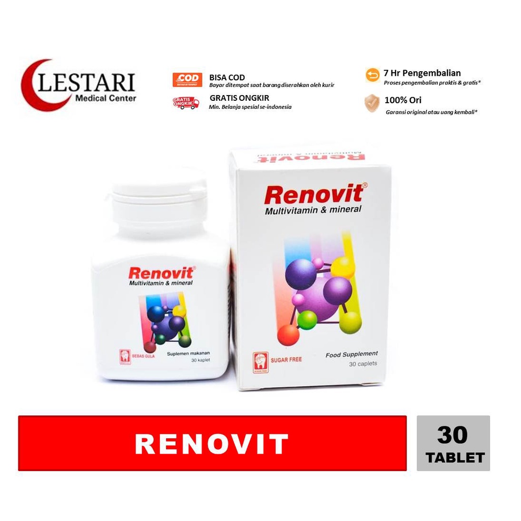 Jual Renovit 30 Tablet - Multivitamin dan Mineral Lengkap | Shopee ...