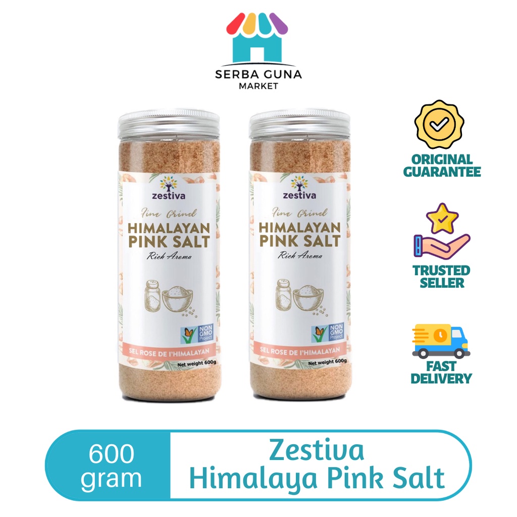 Jual Zestiva Himalayan Gourmet Pink Salt fine grind 600g | Shopee Indonesia