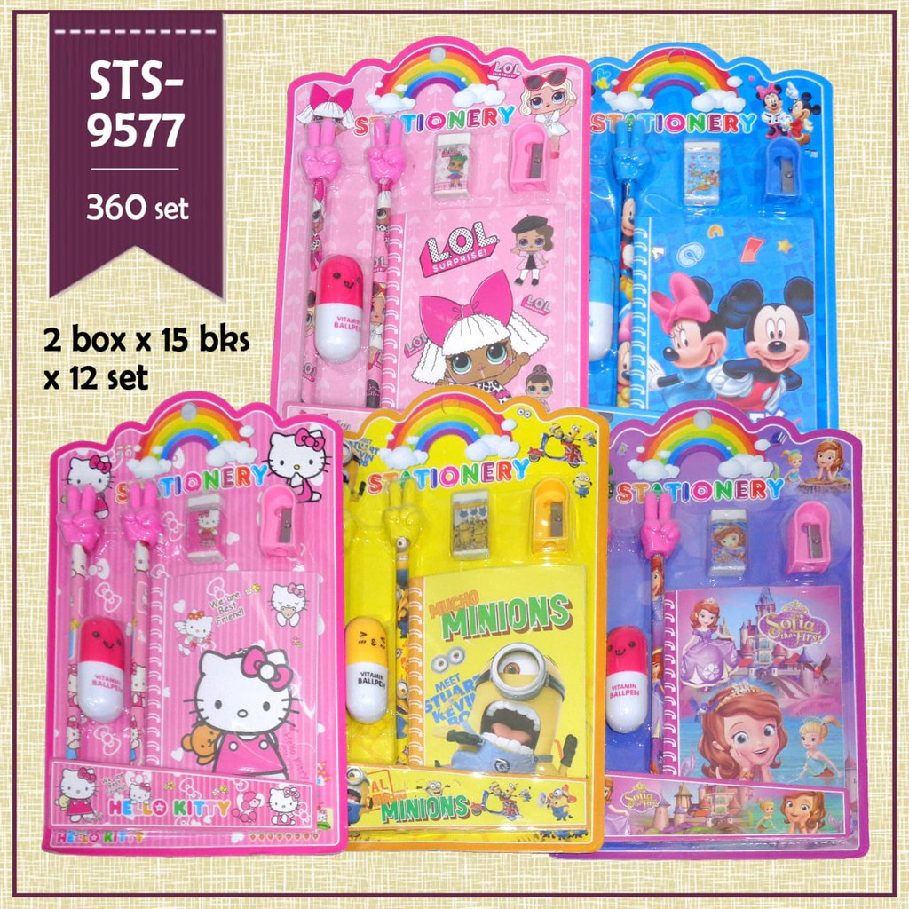 Jual Paket Study Set 6011 Kotak Pensil Kaleng Lengkap Alat tulis ...