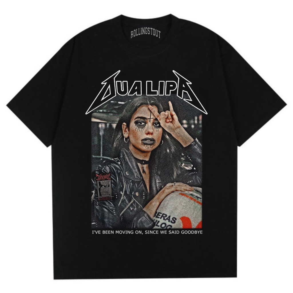 Jual Rollingstout T-shirt - Dualipa Metal 2 | Parodi Band Dua Lipa ...