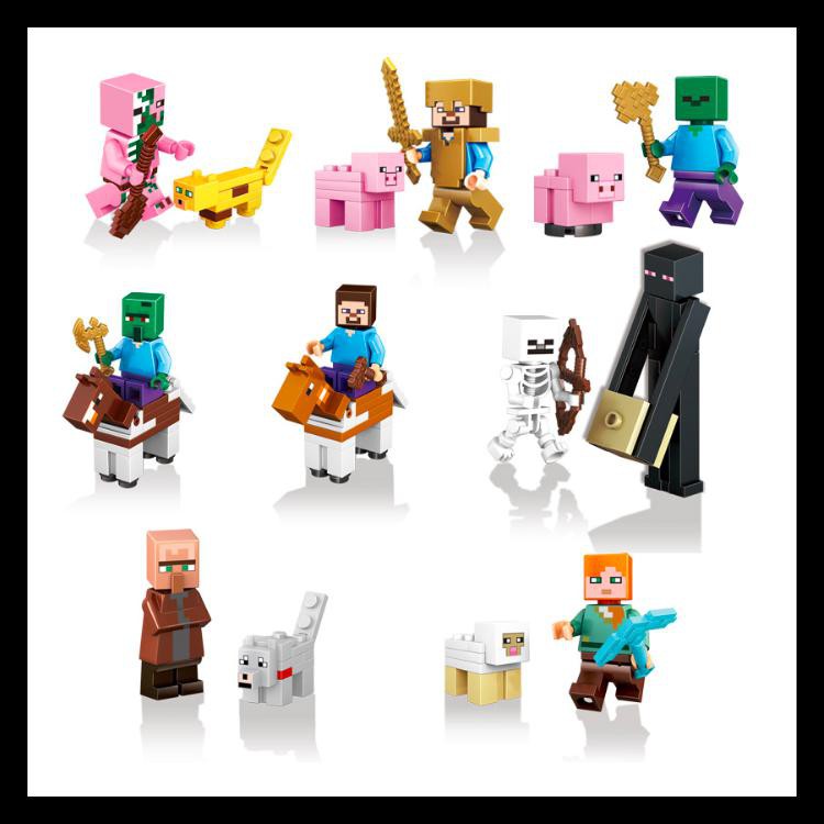 Jual Promo Minecraft Alex Steve Zombie Skeleton Endermen Minifigure