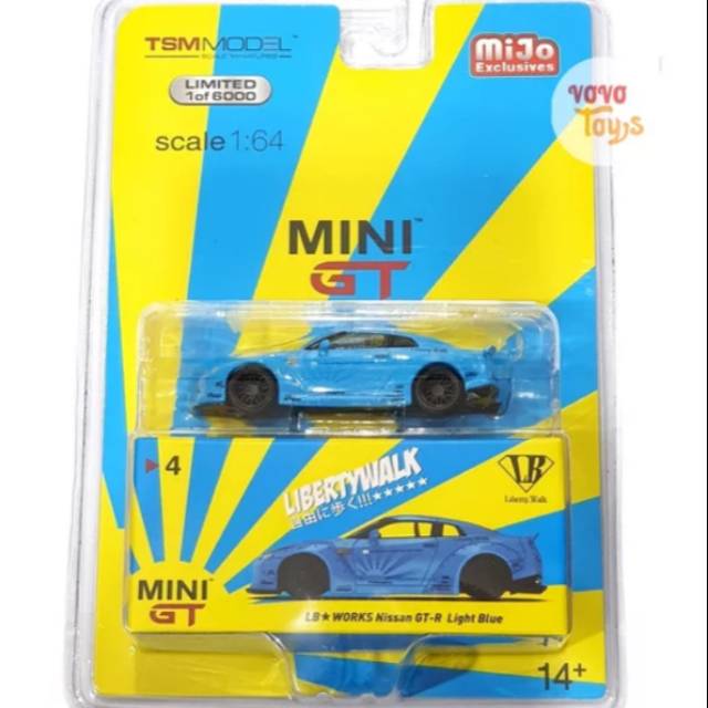 Jual MINI GT LB WORKS NISSAN GT R35 LIGHT BLUE MIJO | Shopee Indonesia