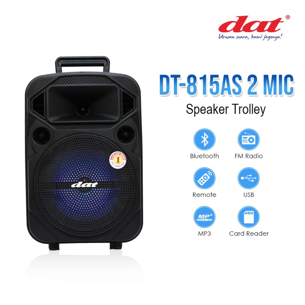 Jual SPEAKER PORTABLE DAT SERIES DT-815AS 2 MiC WIRELESS (KHUSUS COD ...