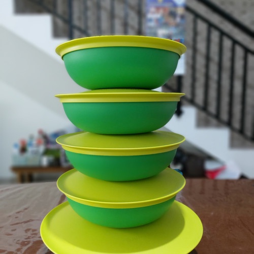 Jual 1 PC - Tupperware Allegra Bowl Red Gold dan Hijau | Shopee Indonesia