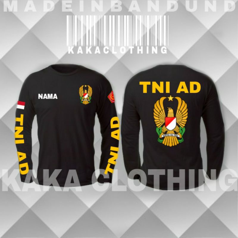 Jual BARU KAOS TNI AD TANGAN PANJANG/BAJU TNI/ATASAN TNI AD/KAOS ...