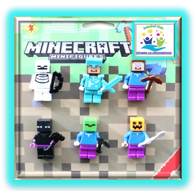 Jual Mine craft Lego Figure Minicraft Mainan Anak Minecraf Set Isi 6 Pc ...