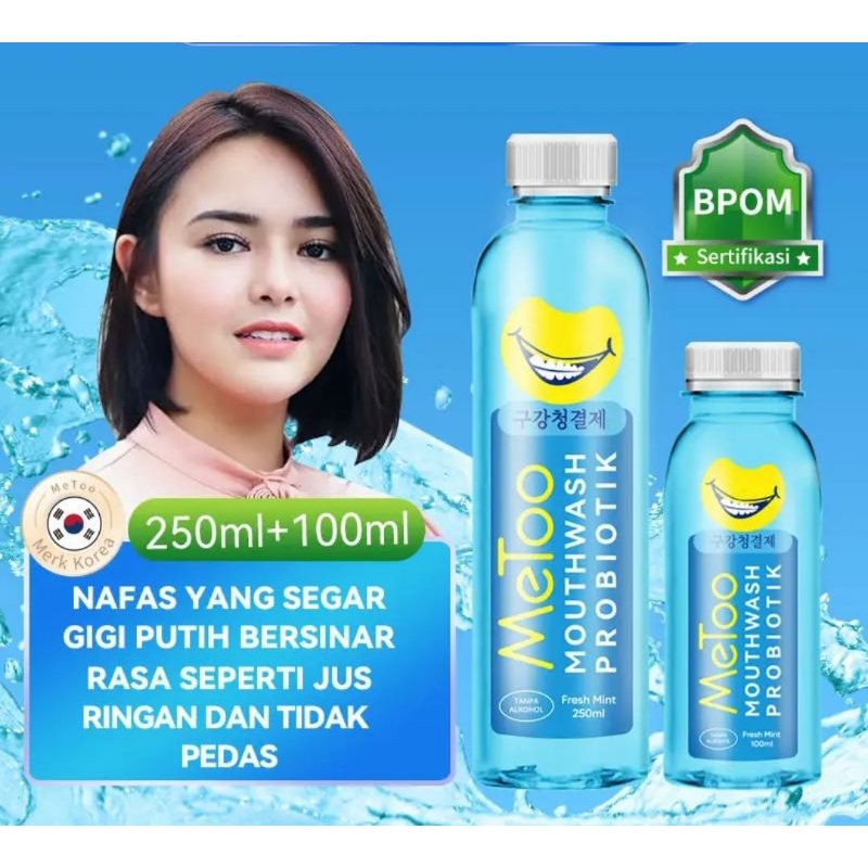 Jual Promo Obat Kumur MeToo Probiotik 250ml FREE 100ml | Shopee Indonesia