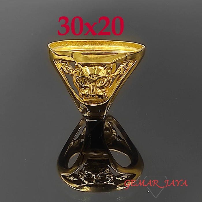 Jual ring cincin batu akik tanam bahan titanium super dim 30x20 mm ...