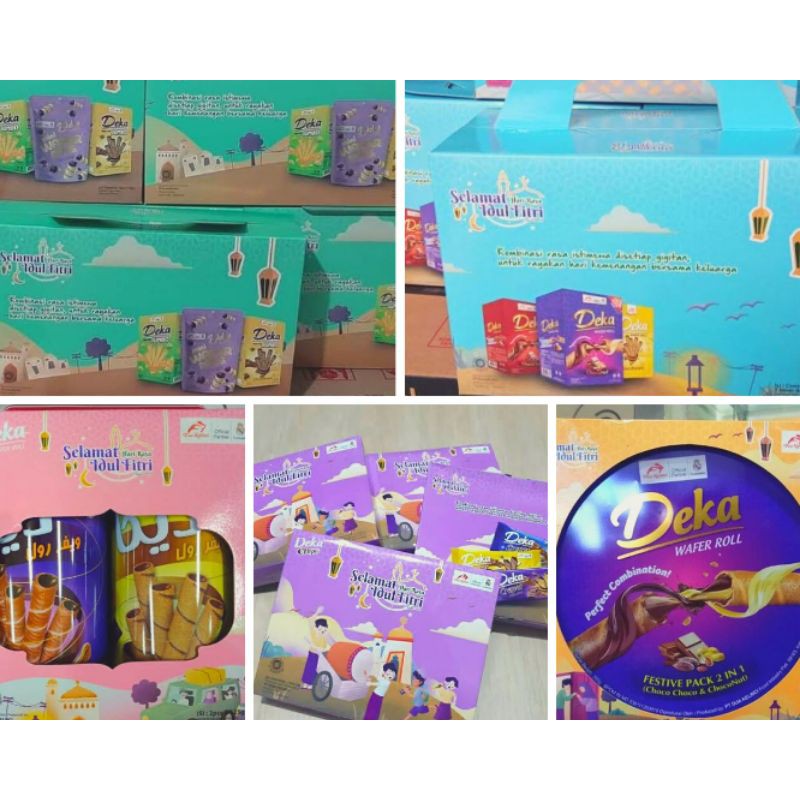Jual deka wafer roll kaleng / festive pack 2in1 / tin gift box / crepes ...