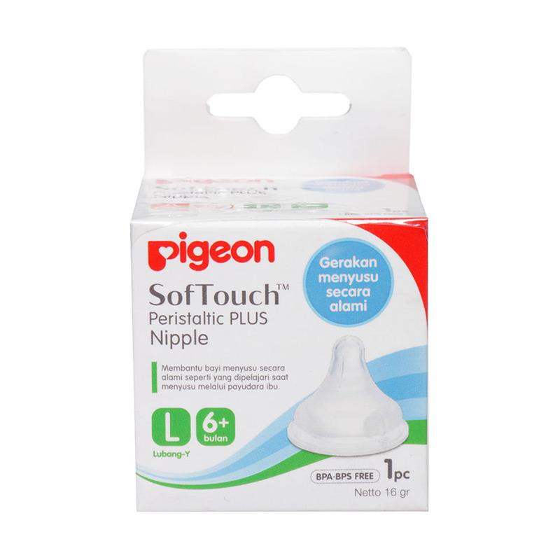 Jual PIGEON SOFTOUCH PERISTALTIC PLUS NIPPLE L 6+ //HARVESTMART ...