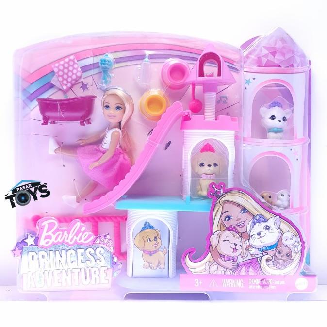 Jual Barbie Princess Adventure Blonde Chelsea Pet Castle Playset ...