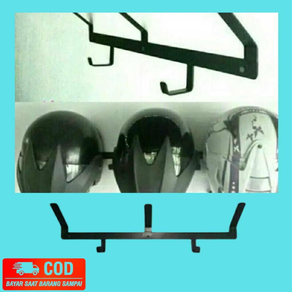 Jual Gantungan Helm tempel Dinding Serbaguna / Helmet Holder Wall Rack ...