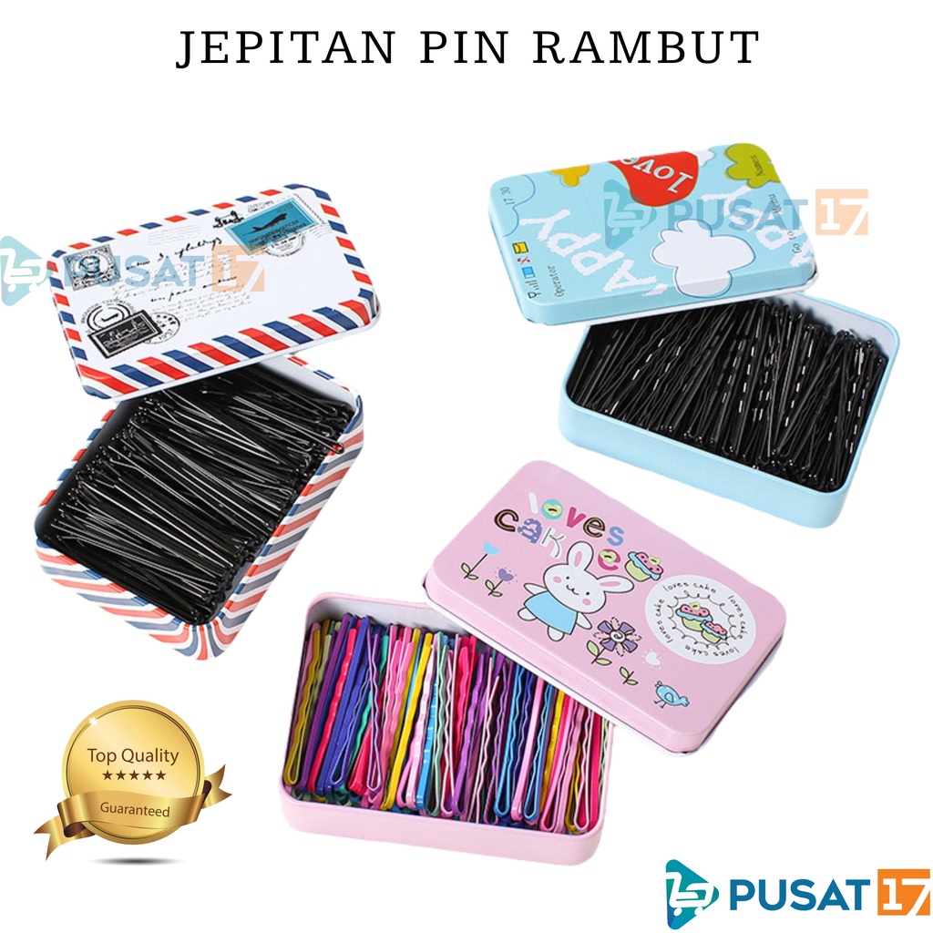 Jual PUSAT17 JEPIT RAMBUT LIDI KOREA ISI 100PCS BOX / JEPITAN PIN ...