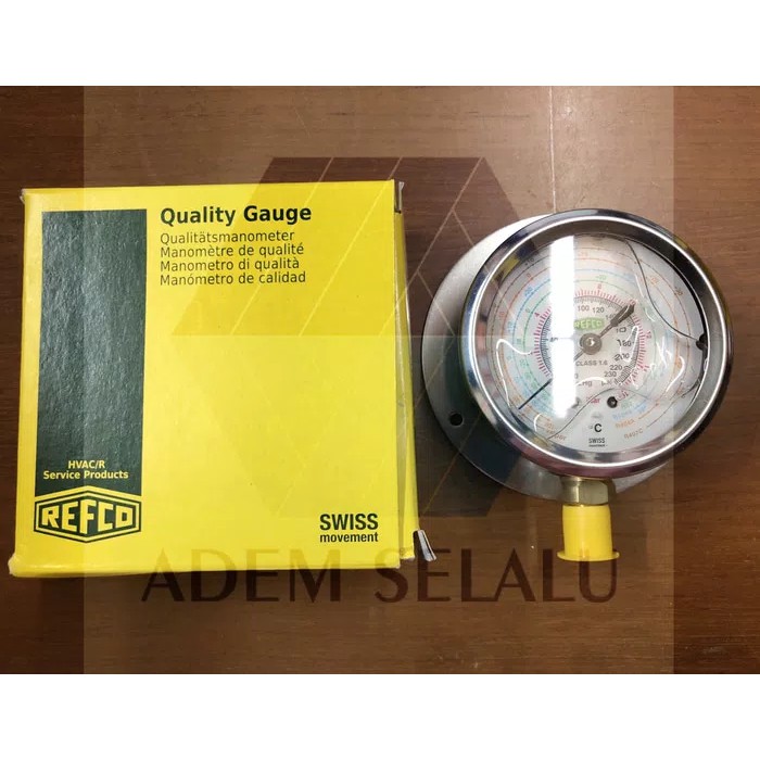 Jual Pressure Gauge Refco with Oil | Meteran Refco Low Pressure MR-206-DS | Shopee Indonesia