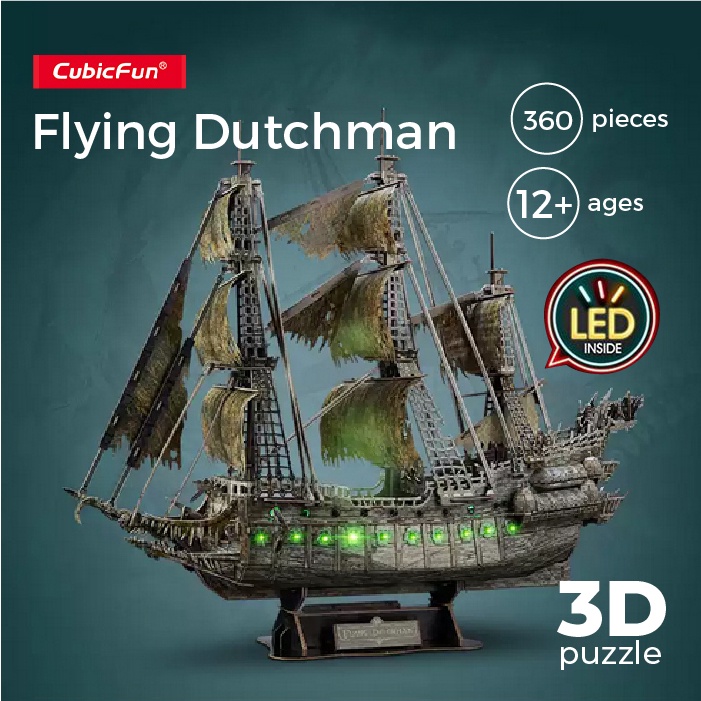 Jual Cubicfun Flying Dutchman LED / 3D Puzzle Mainan Kapal | Shopee ...