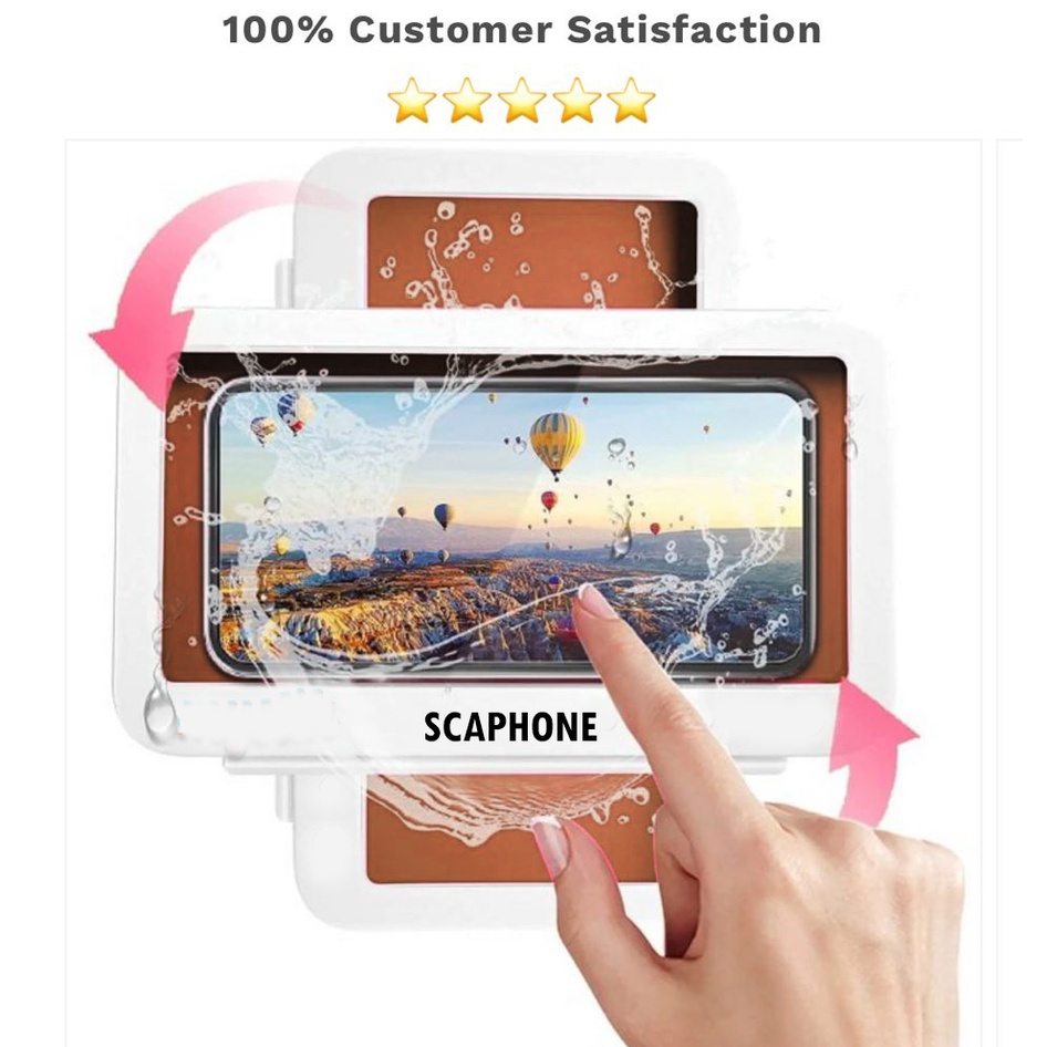 Jual SCAPHONE Waterproof Holder, 360° Rotation Shower Phone Case, Anti ...