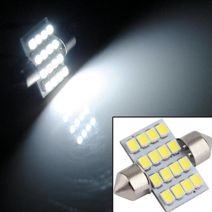 Jual Lampu LED Interior Kabin Plafon Mobil Putih Terang 31mm Festoon 16 ...