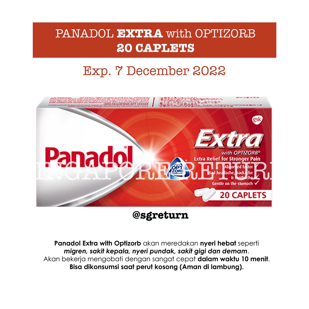 Jual Panadol Extra with Optizorb 20 Caplets - Obat Sakit Kepala ...