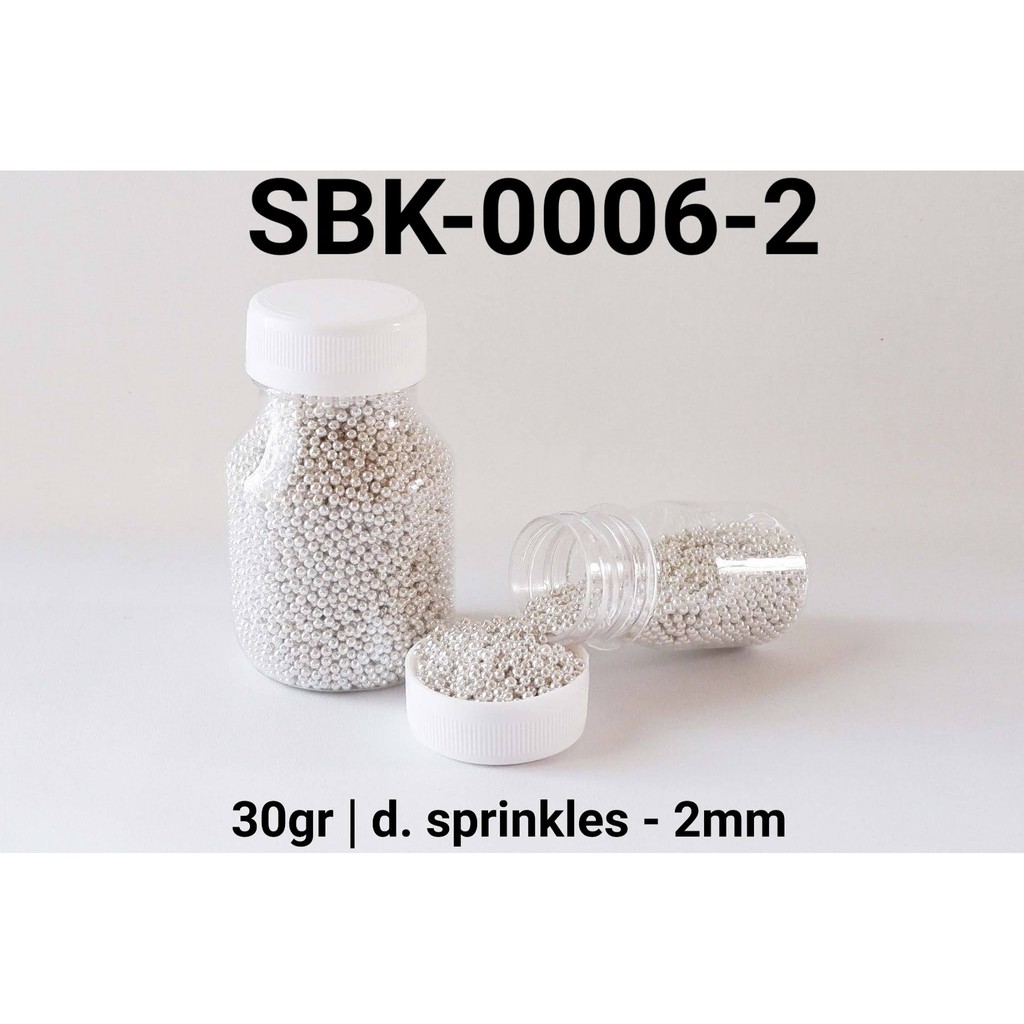 Jual SBK-0006-2 Sprinkles sprinkle sprinkel mutiara silver perak 30gram ...