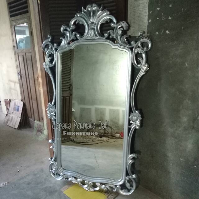 Jual Cermin hias ukiran silver luxury jumbo ( figura cermin, kaca rias ...